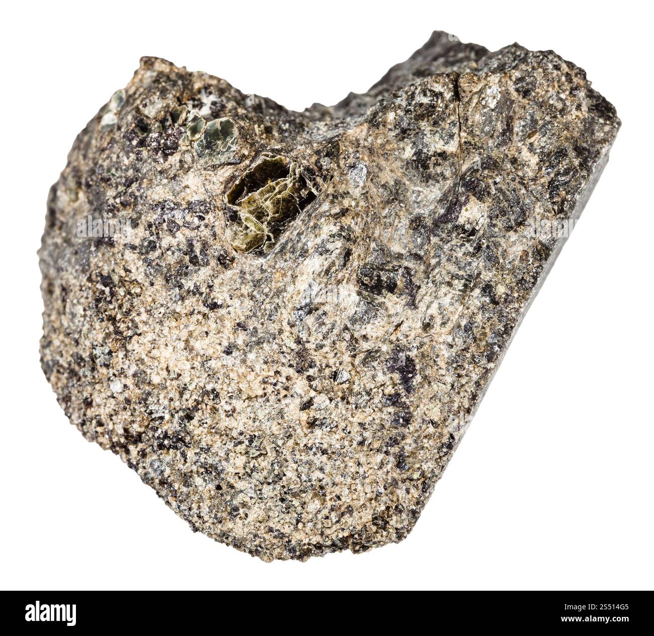 macro shooting of natural mineral rock specimen - raw peridotite stone ...
