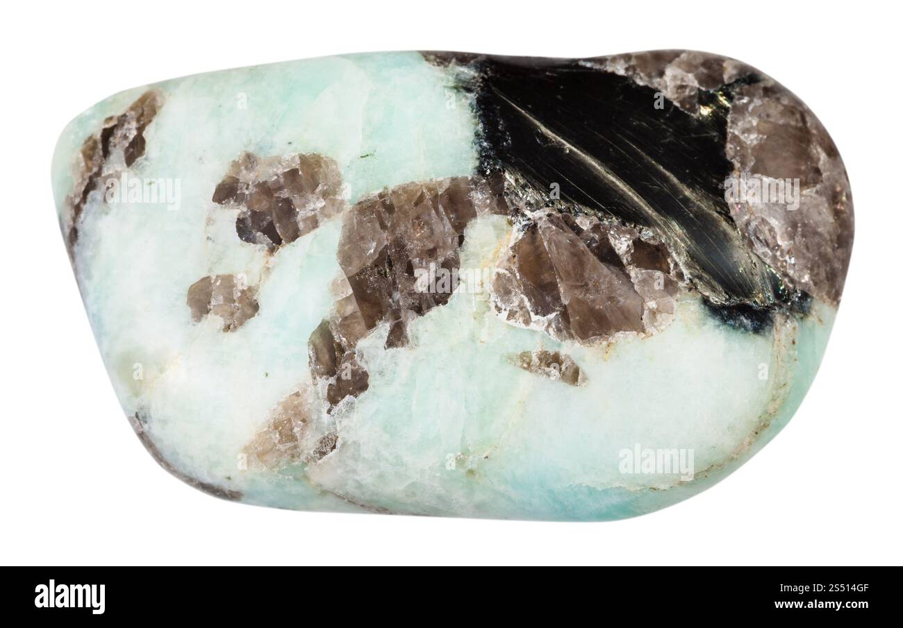 macro shooting of natural mineral rock specimen - tumbled Pegmatite ...