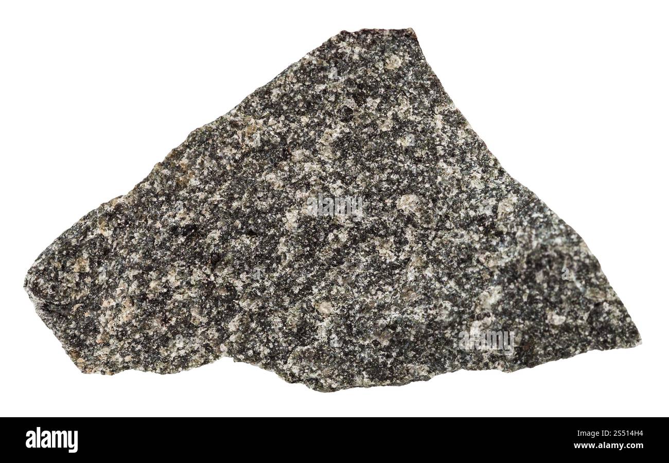 macro shooting of natural mineral rock specimen - olivinite stone isolated on white background ...