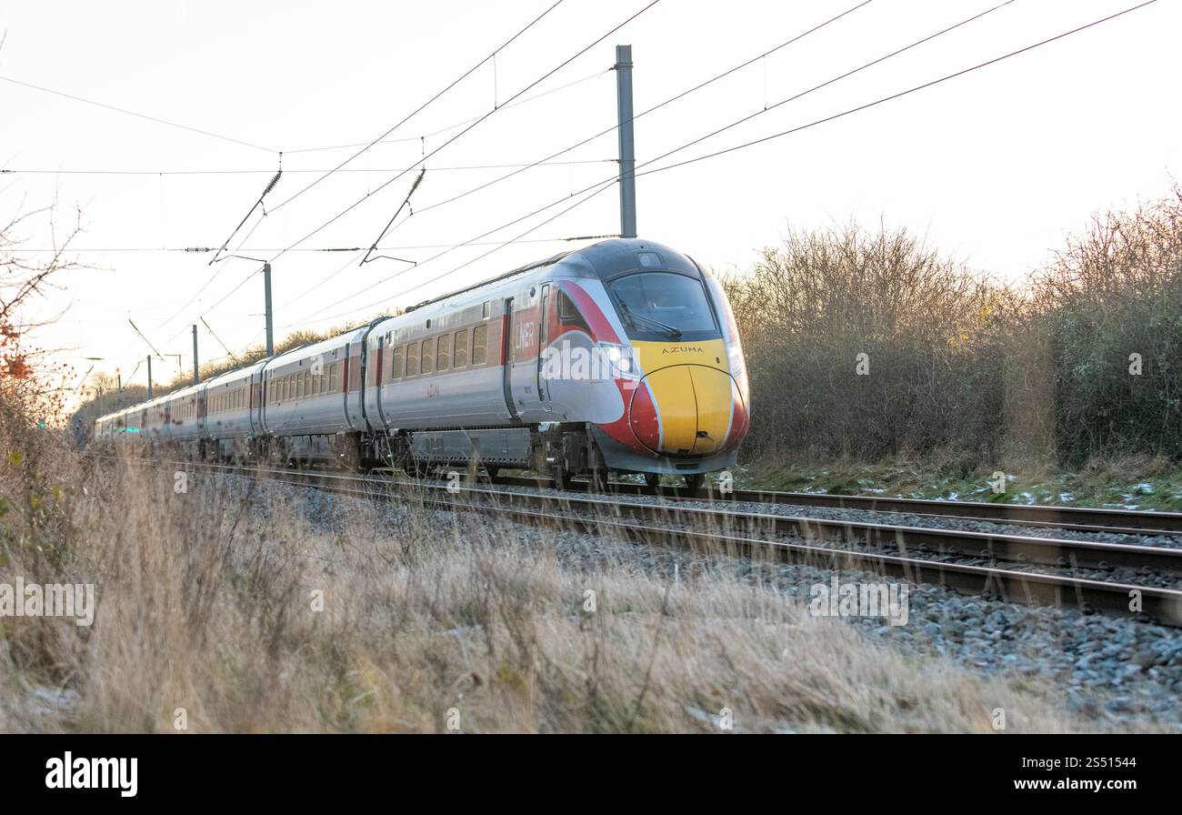 The new LNER Azuma electric train operating on the East Coast Mainline ...