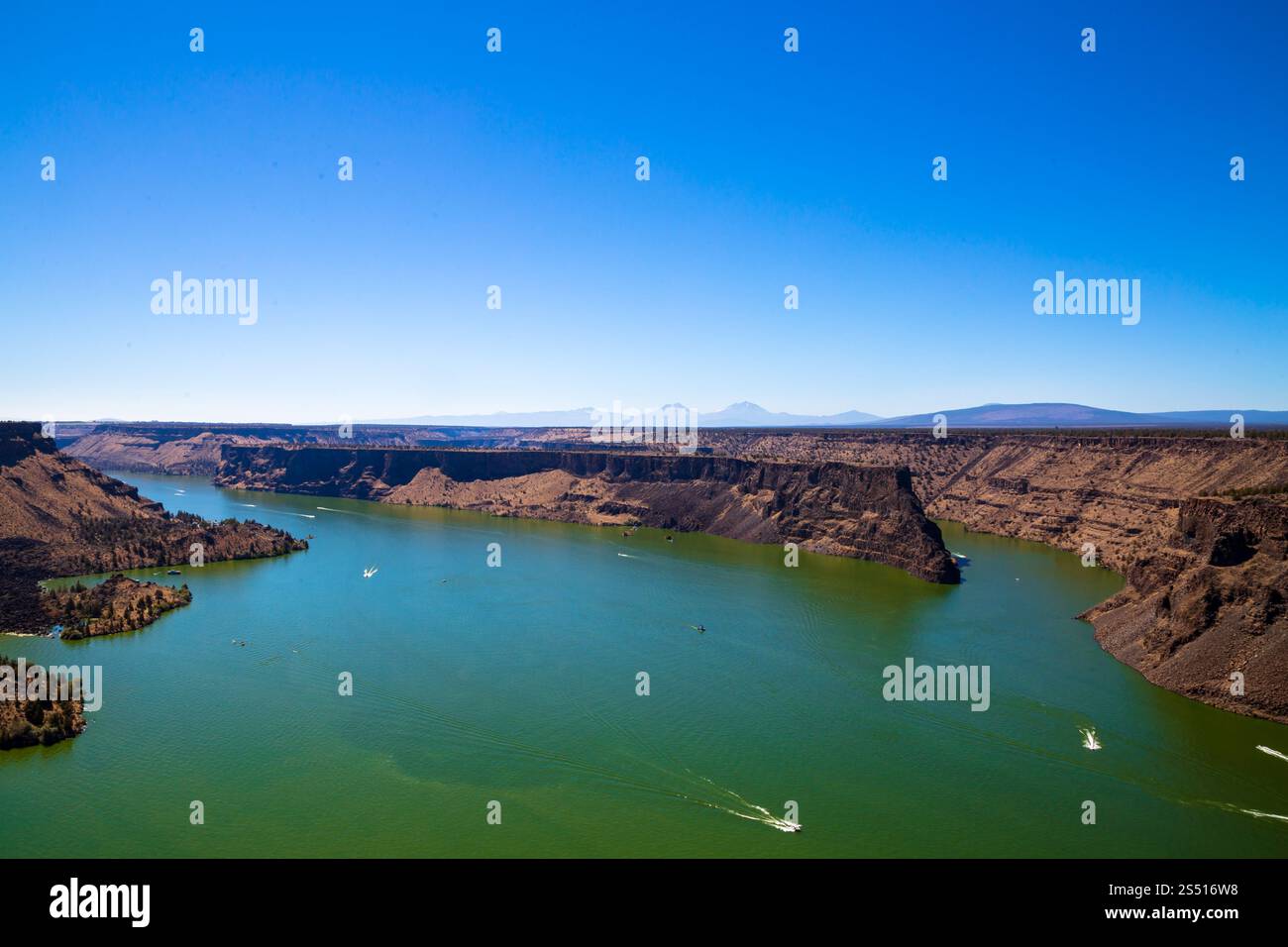 Scenic River Canyon with Hiking Trails and Blue Sky in a Serene ...