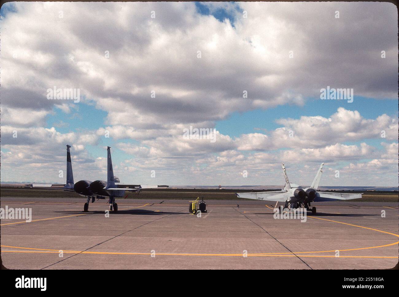 F-15A Eagle assigned to the 43rd TFS and an F-18A Hornet assigned to ...