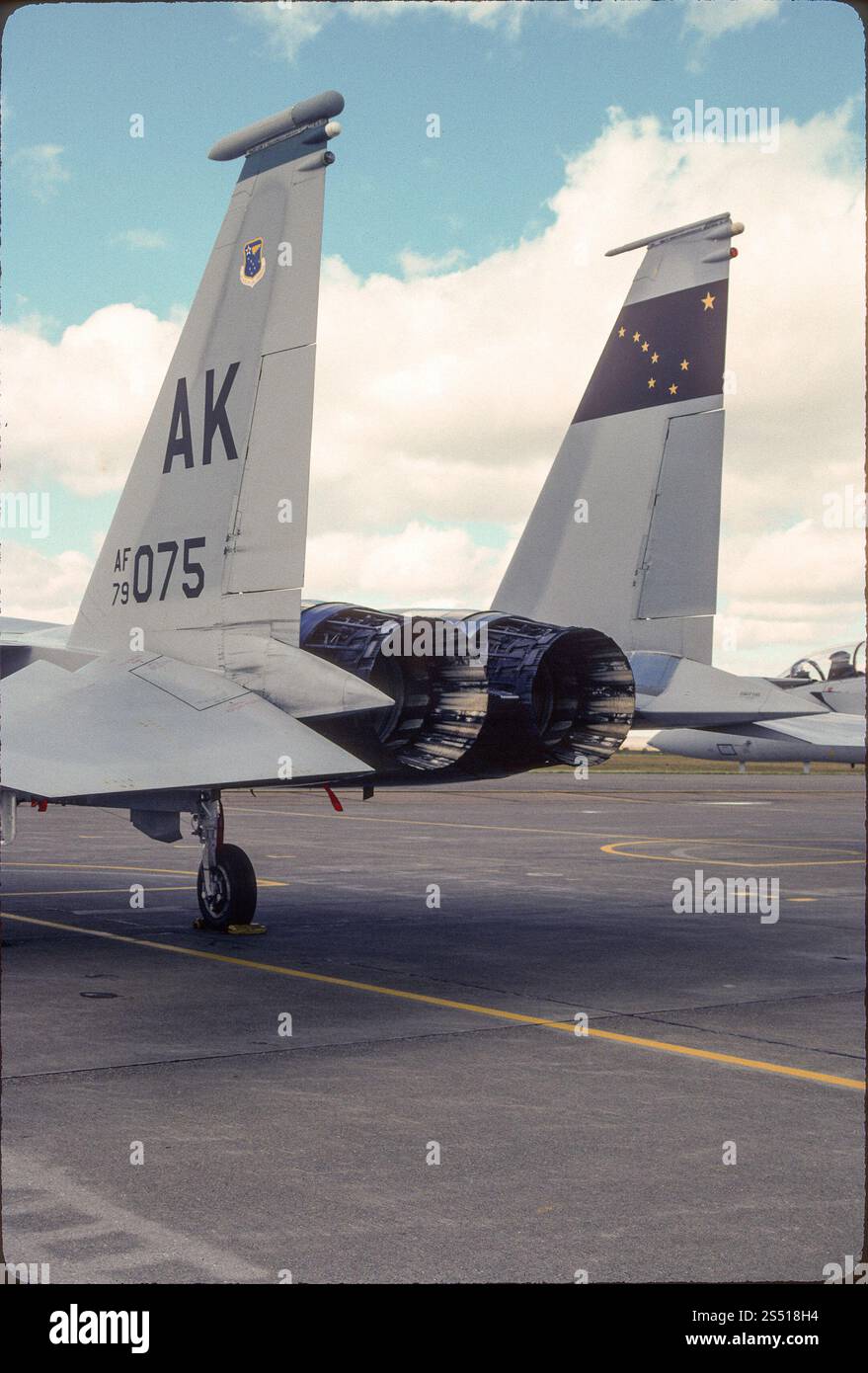 Tail flash and Pratt&Whitney F-100 exhaust nozzles of 43rd Tactical ...