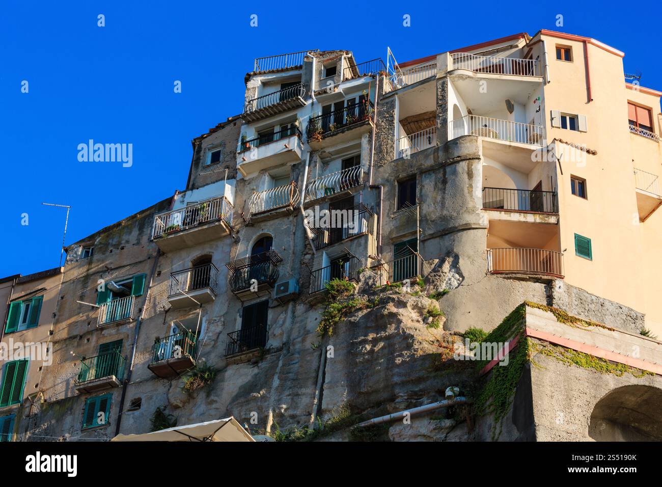 Tropea town view, Calabria, Italy,Tyrrhenian Sea. People unrecognizable ...