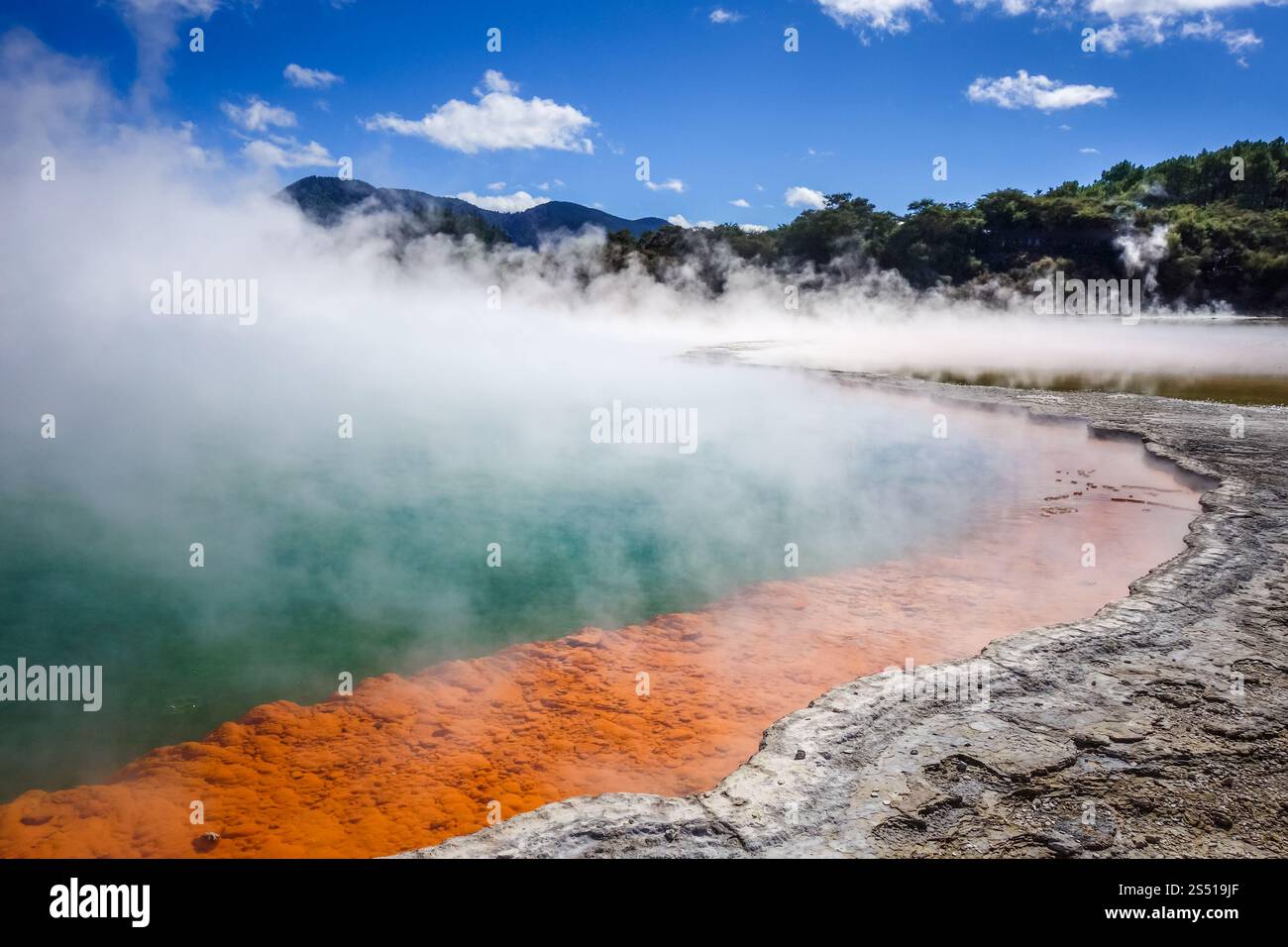 Champagne Pool hot lake in Waiotapu geothermal area, Rotorua, New ...