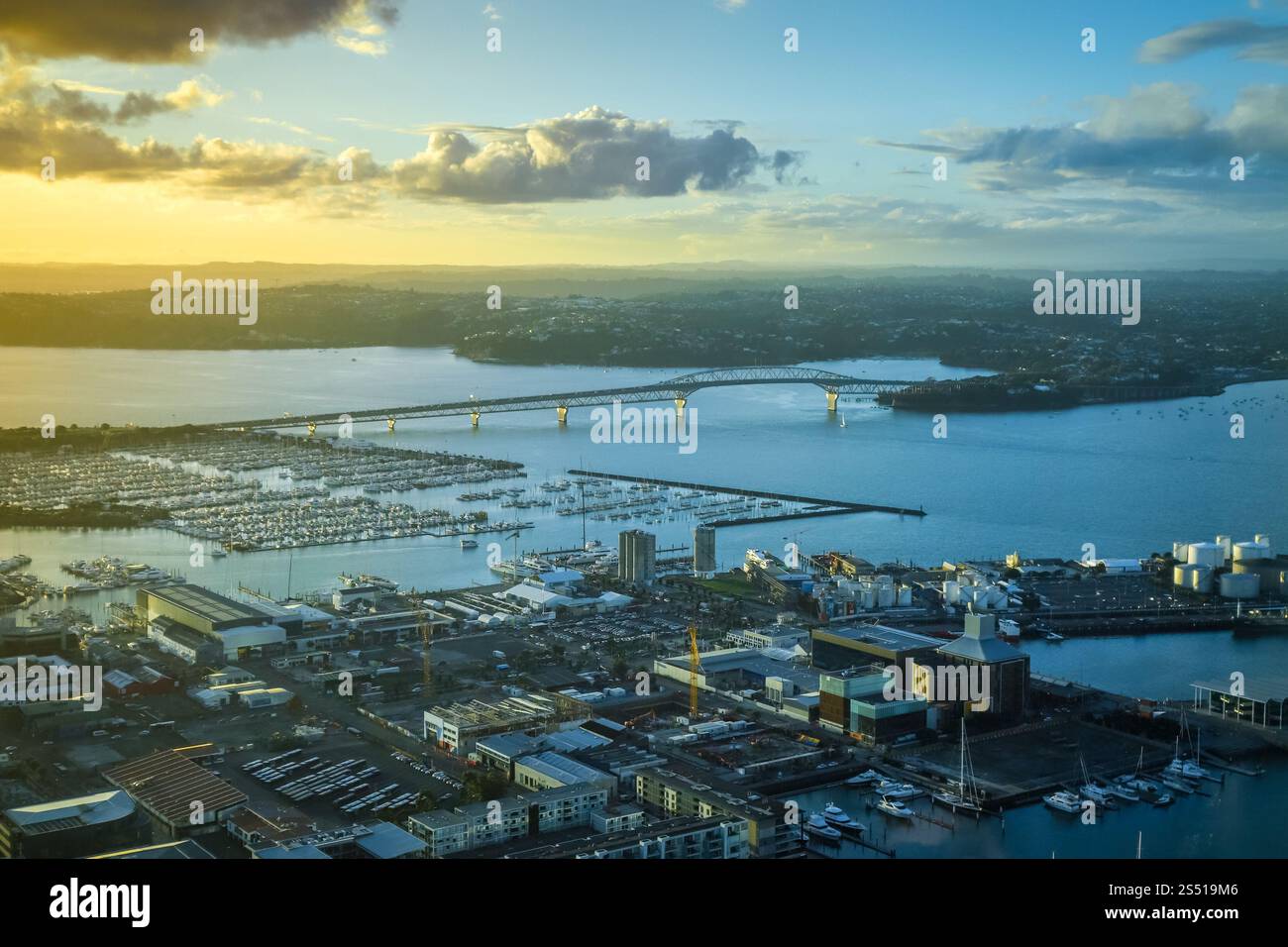 Auckland city center aerial view, New Zealand. Auckland aerial view ...