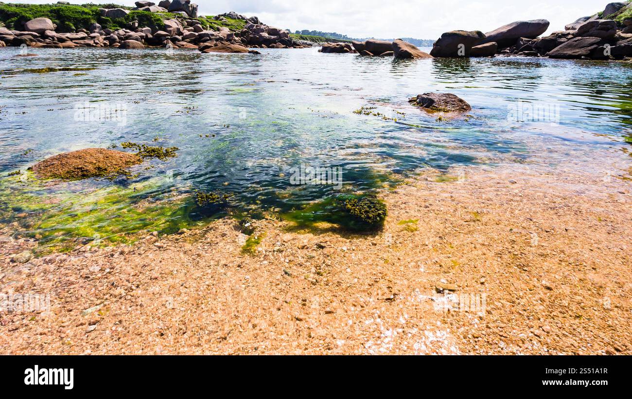 travel to France - pebble beach in Ploumanach site of Perros-Guirec ...