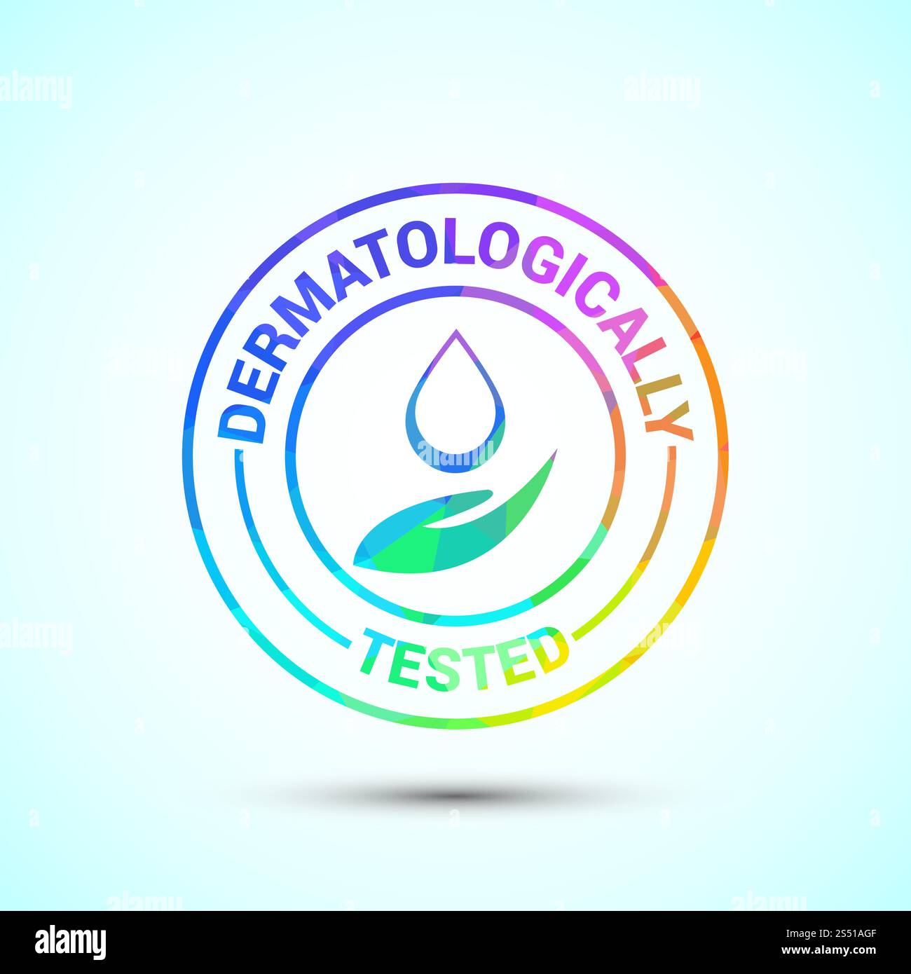 Dermatologically tested icon design illustration, dermatology test and ...
