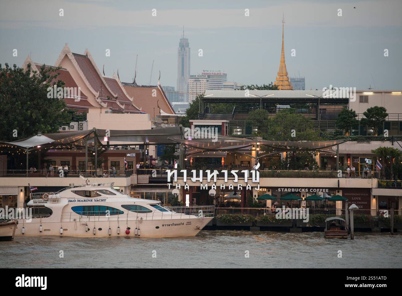 the Tha Maharaj at the chao phraya river in the city of Bangkok in ...