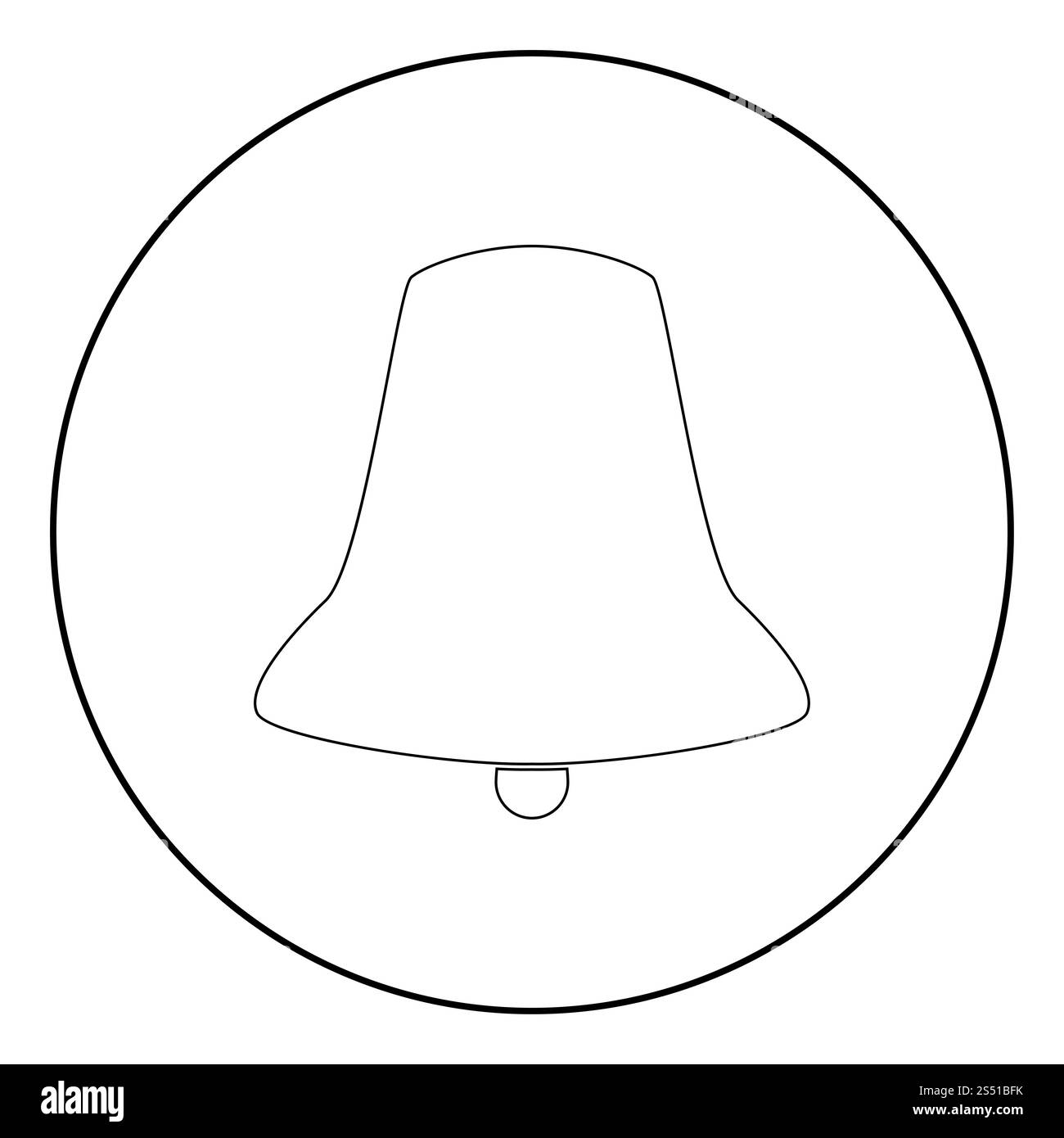 Bell it is the black color icon in circle or round Stock Photo - Alamy