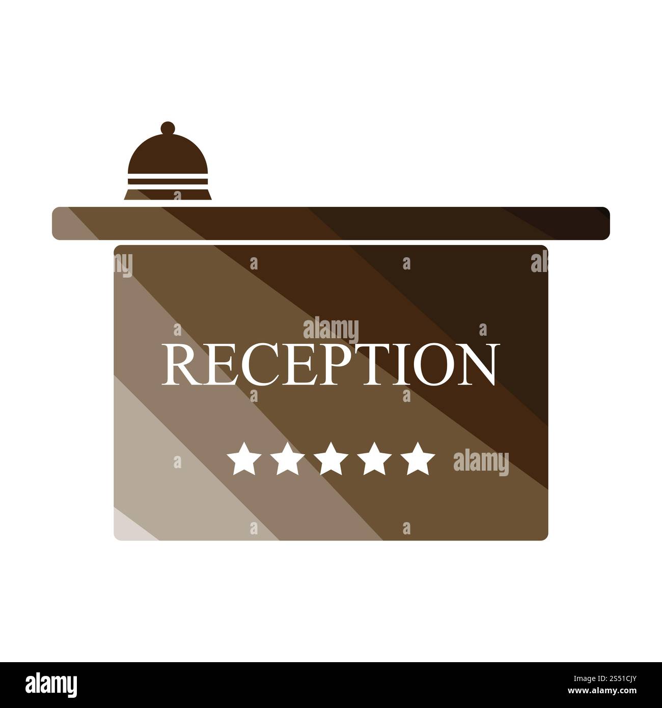 Hotel reception desk icon. Hotel reception desk icon. Flat color design ...