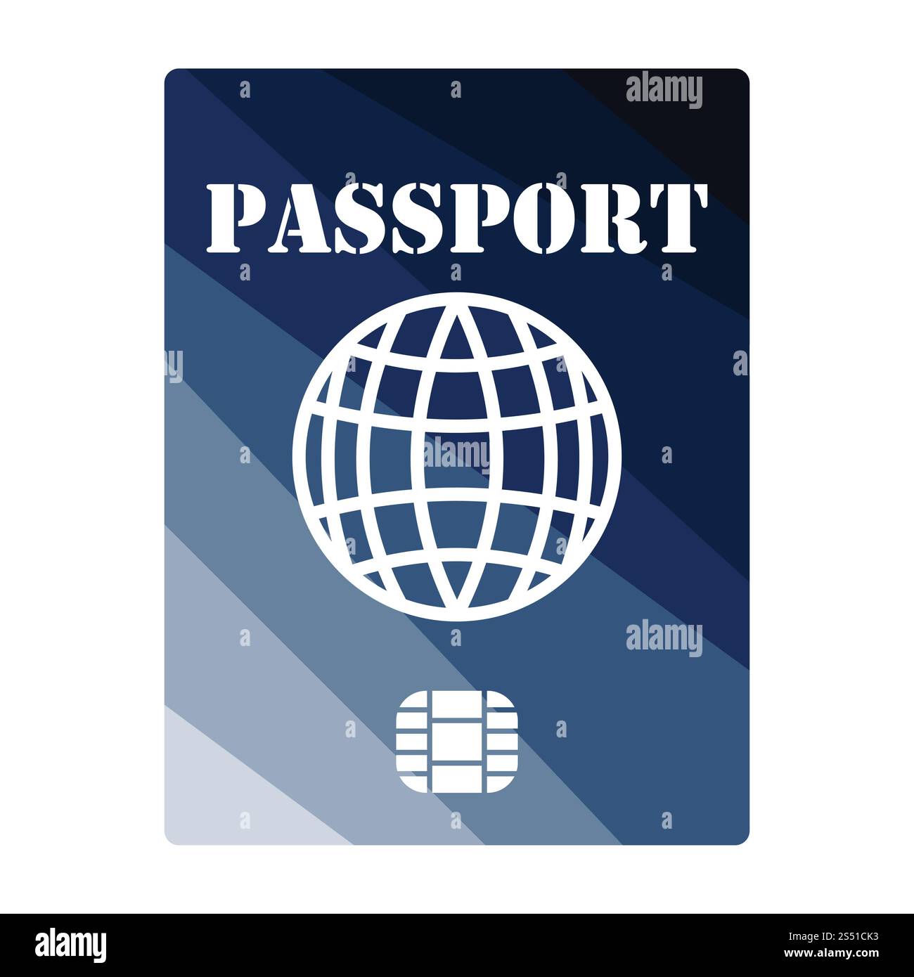 Passport with chip icon. Passport with chip icon. Flat color design ...