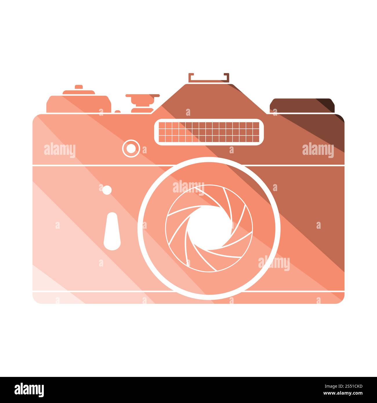 Icon of retro film photo camera. Icon of retro film photo camera. Flat ...