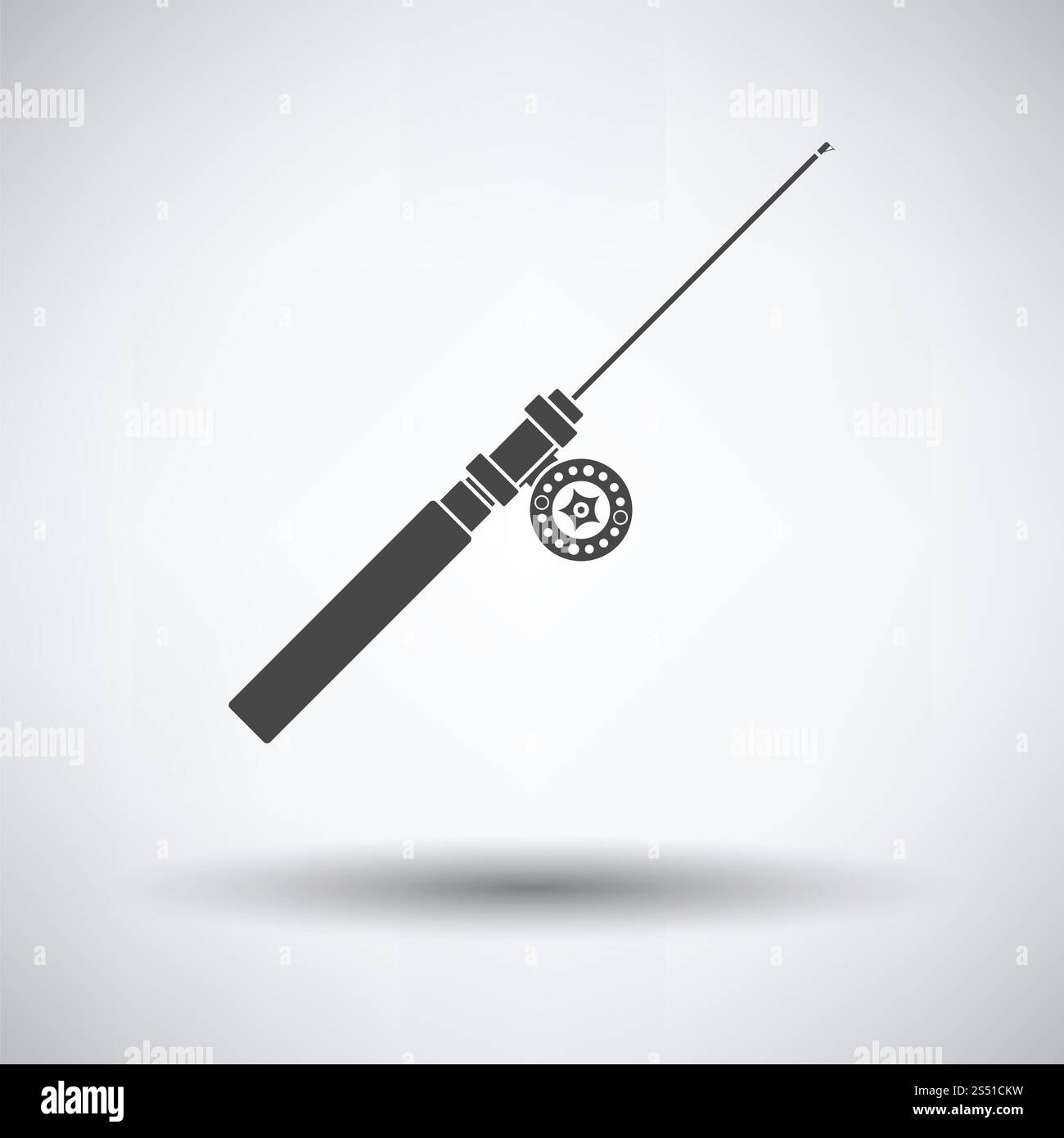 Icon of Fishing winter tackle . Icon of Fishing winter tackle on gray ...