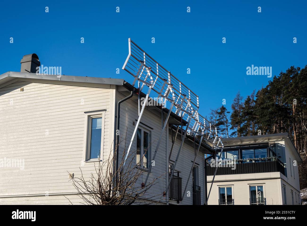 Temporary railings of a roof Stock Photo - Alamy