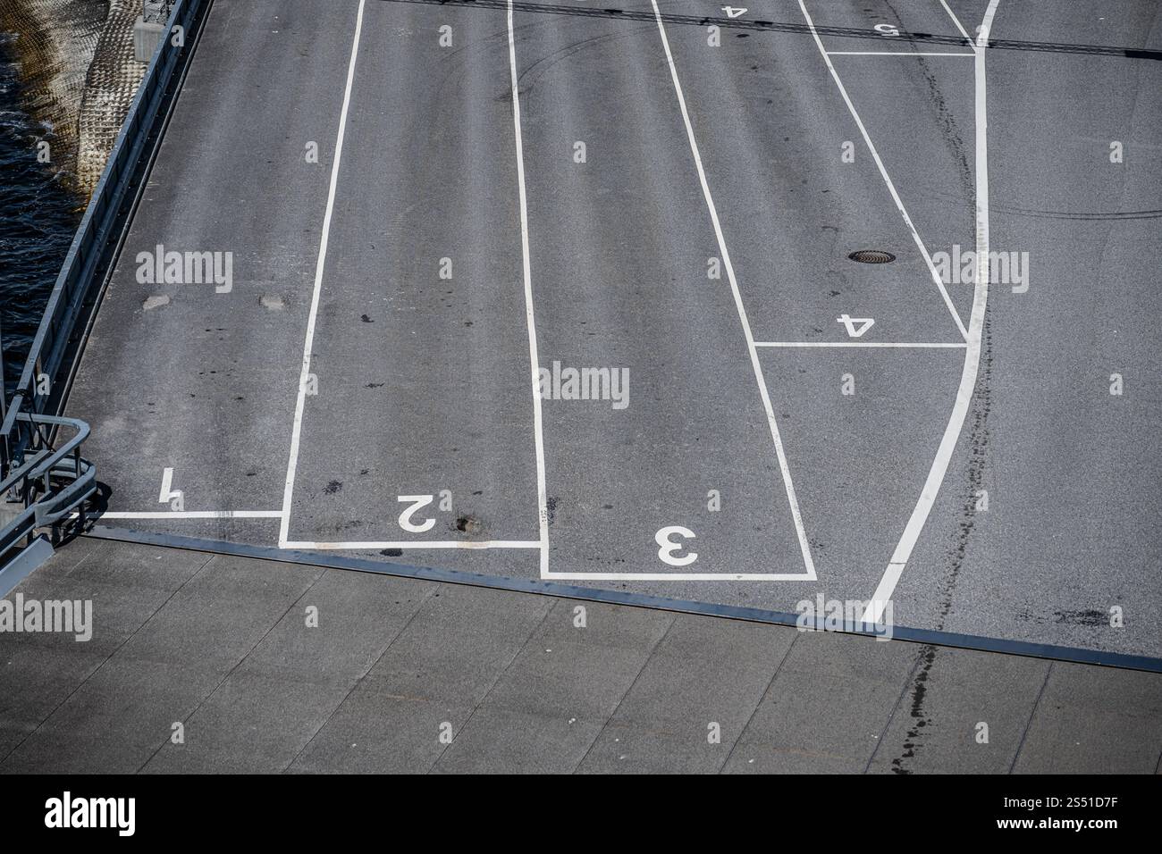 Car lanes at a ferry terminal Stock Photo - Alamy