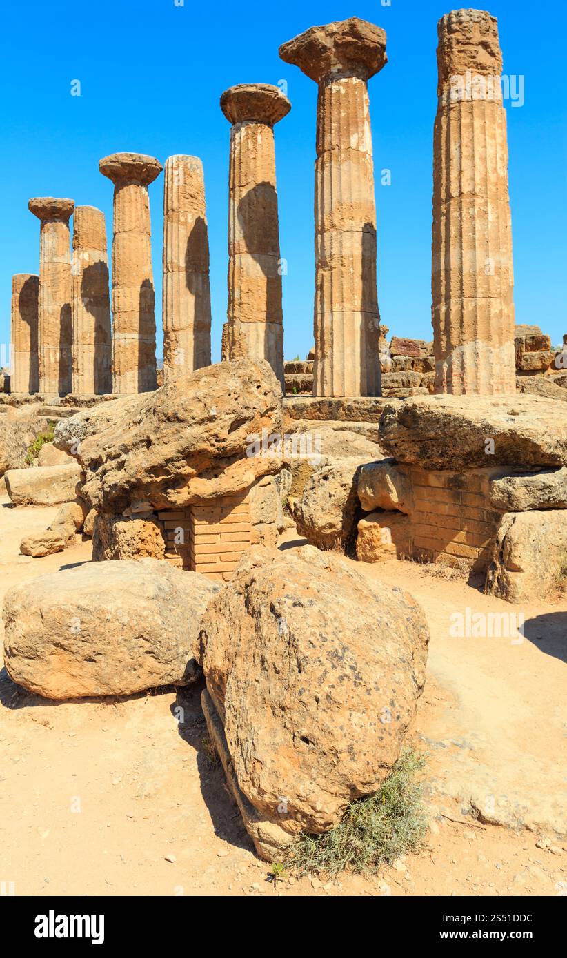 Temple of Heracles columns in famous ancient Valley of Temples ...