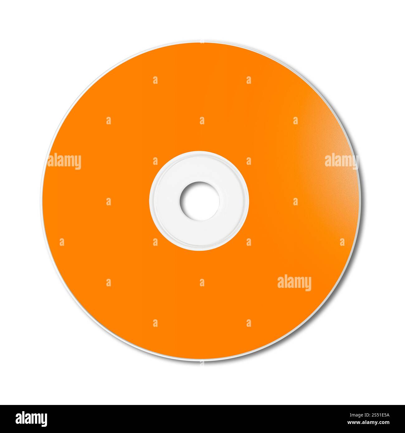 Orange CD - DVD label mockup template isolated on white. Orange CD ...