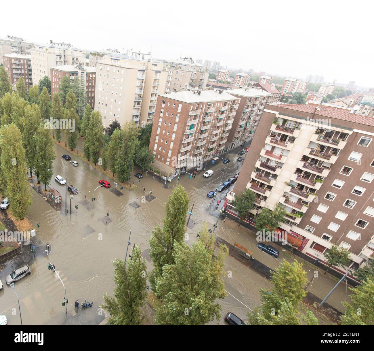 Milan, Italy - September 05, 2024: view of flooding in Milan caused by ...
