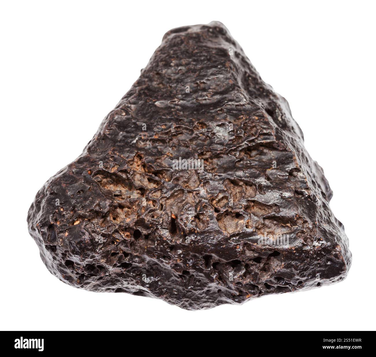 piece of rough Hematite stone isolated on white. macro shooting of ...