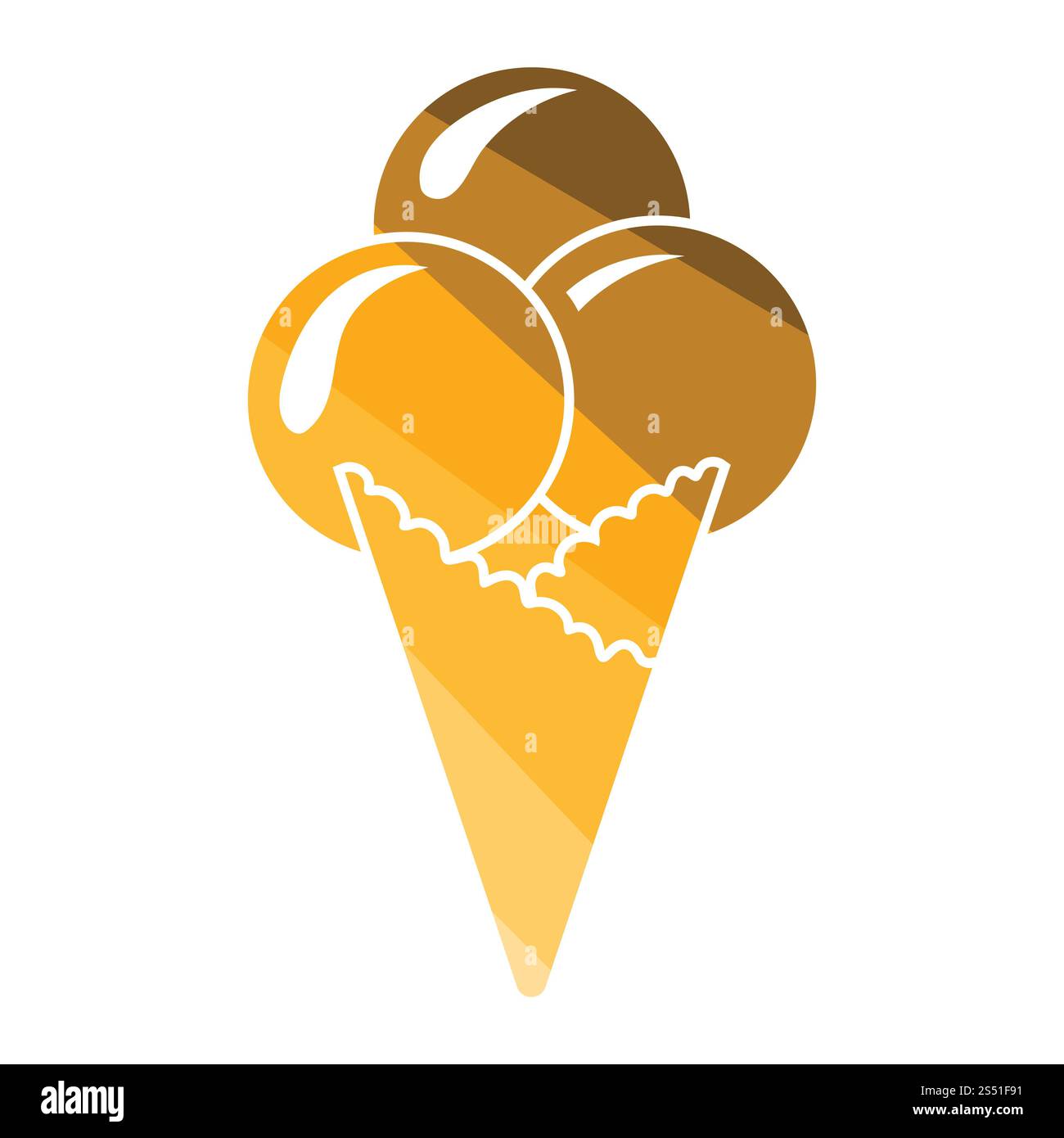 Ice-cream cone icon. Ice-cream cone icon. Flat color design. Vector ...