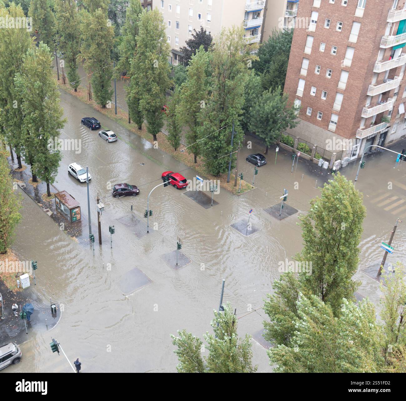 Milan, Italy - September 05, 2024: view of flooding in Milan caused by ...