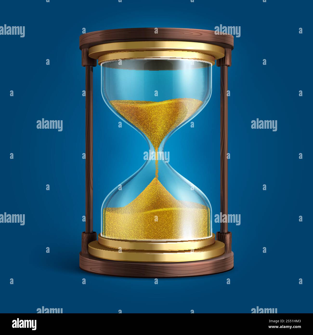 Realistic hourglass, sand clock timer vector illustration. Time and ...