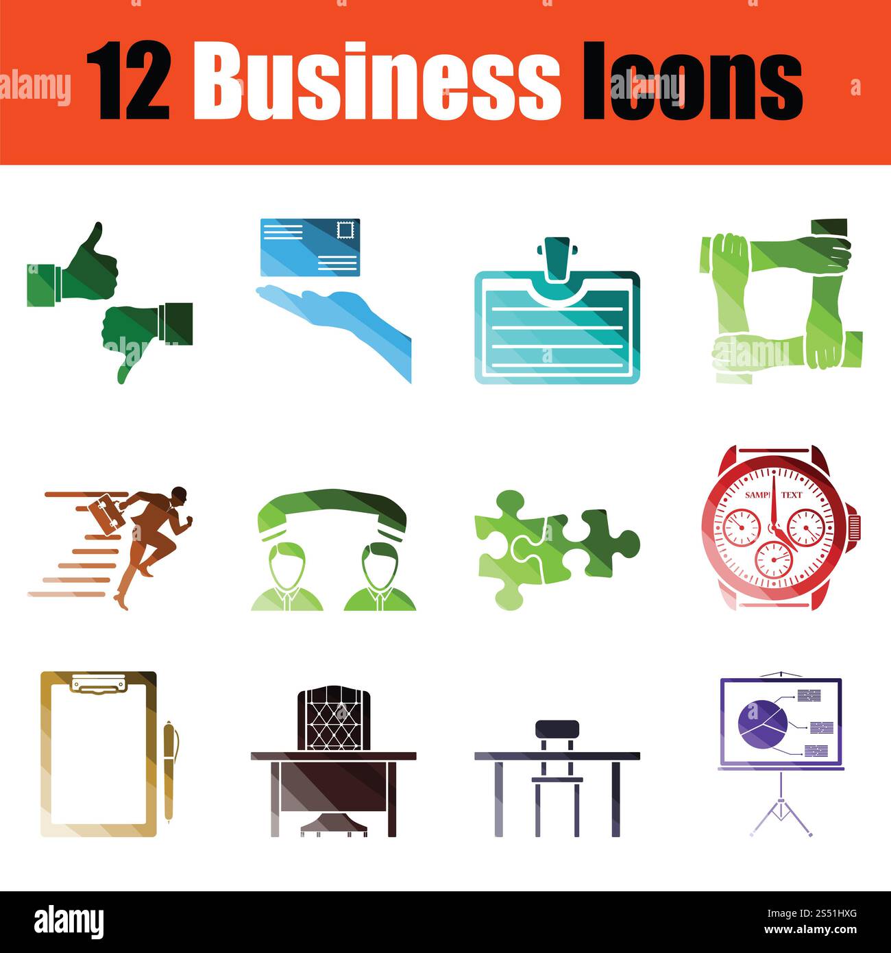 Set of Business icons. Gradient color design. Vector illustration Stock ...