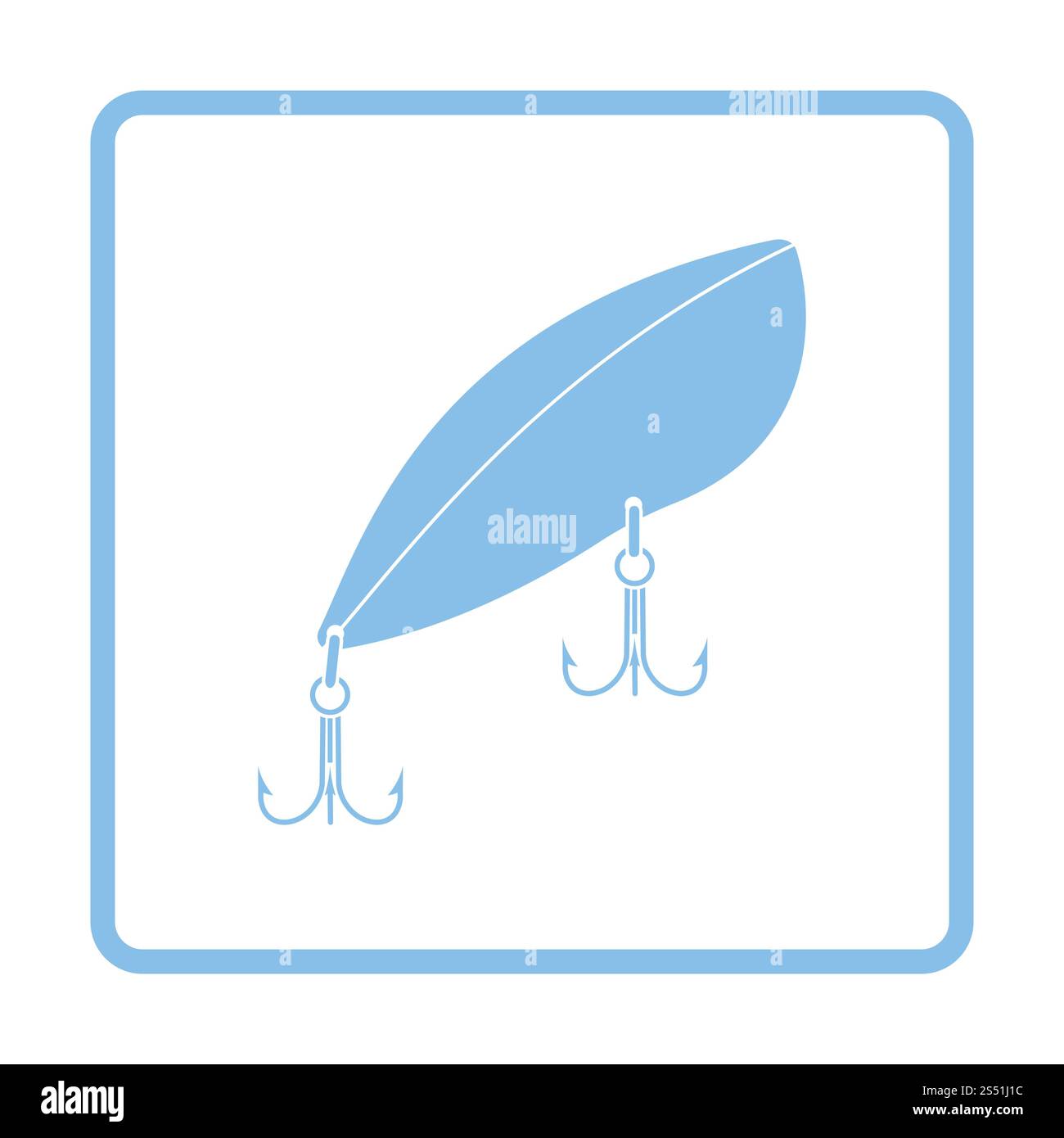 Icon of Fishing spoon. Blue frame design. Vector illustration Stock ...