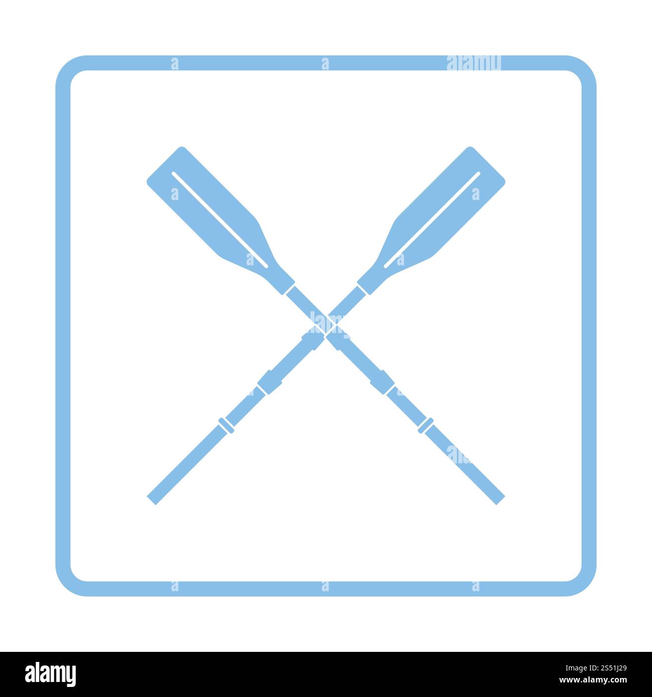 Icon of boat oars. Blue frame design. Vector illustration Stock Photo ...