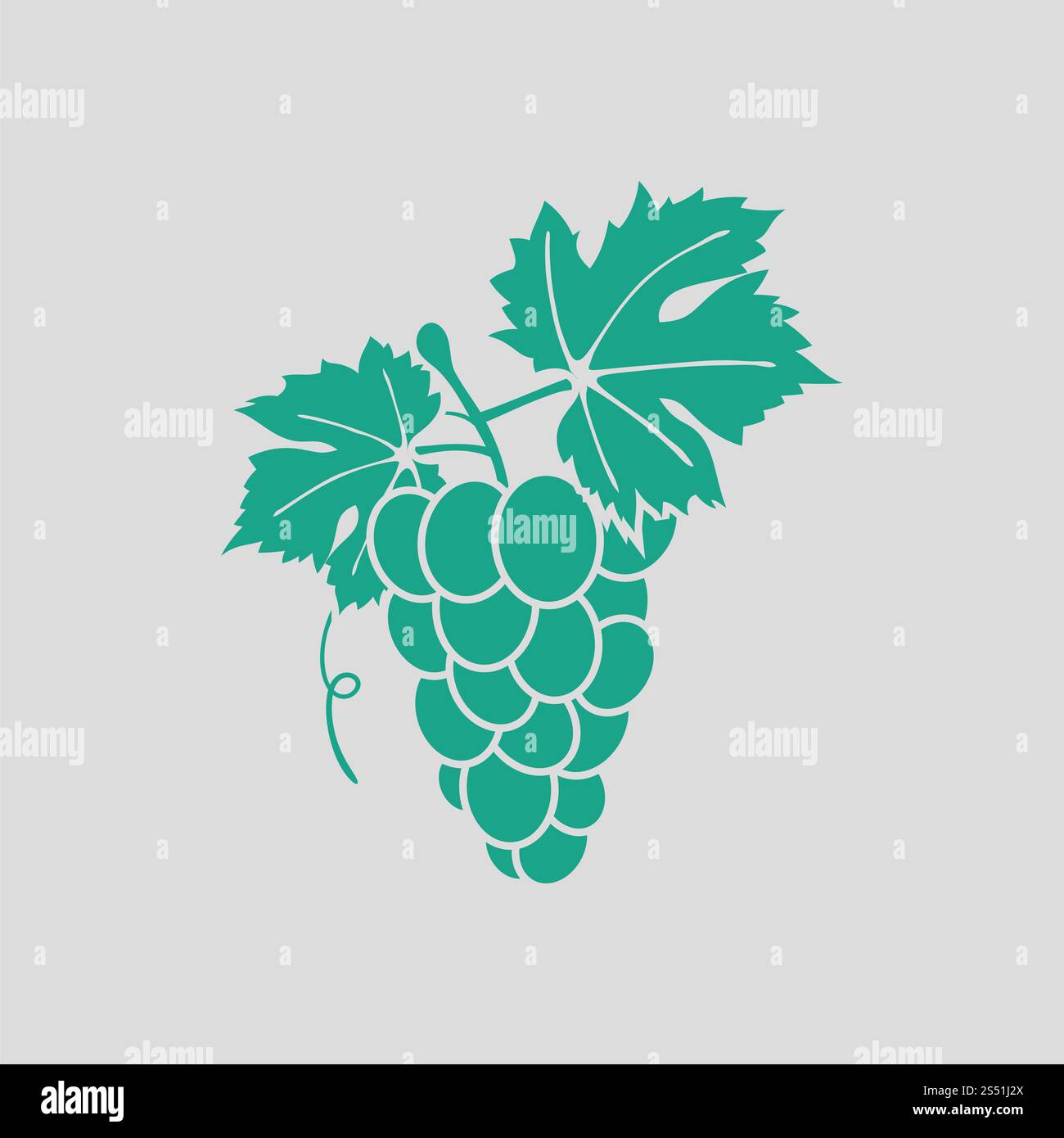Icon of Grape. Gray background with green. Vector illustration Stock ...