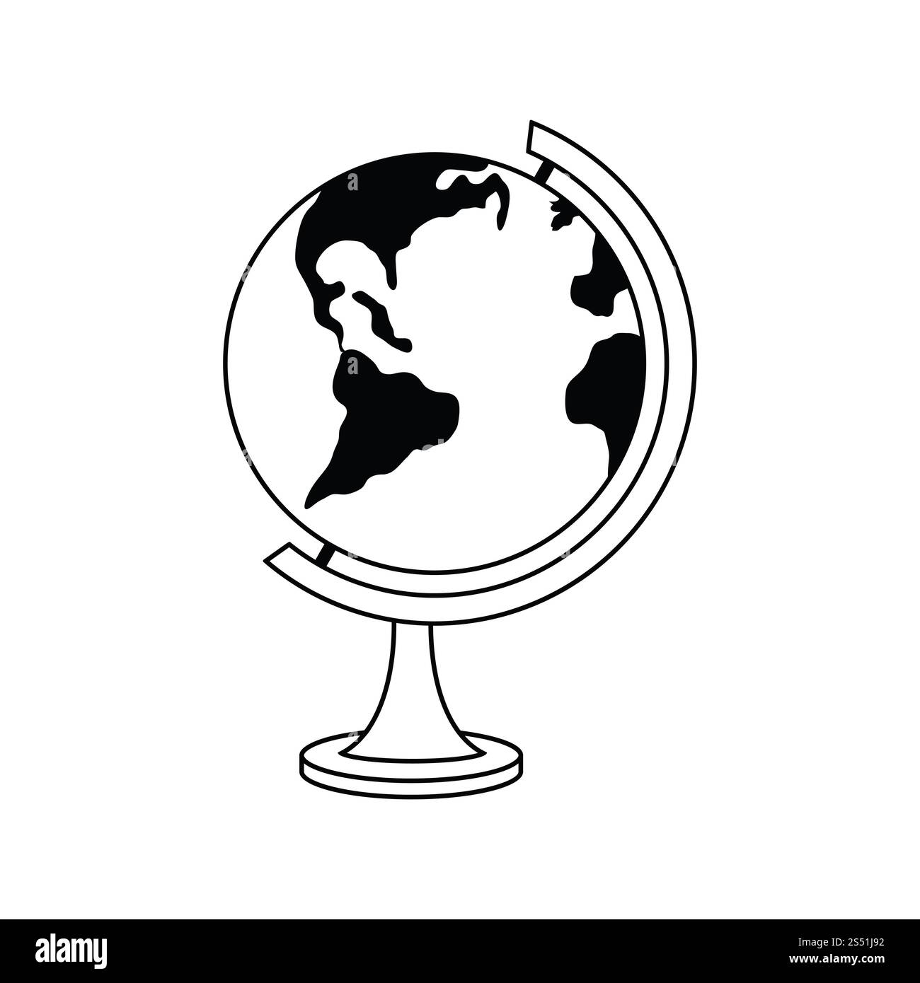 Globe icon. Thin line design. Vector illustration Stock Photo - Alamy