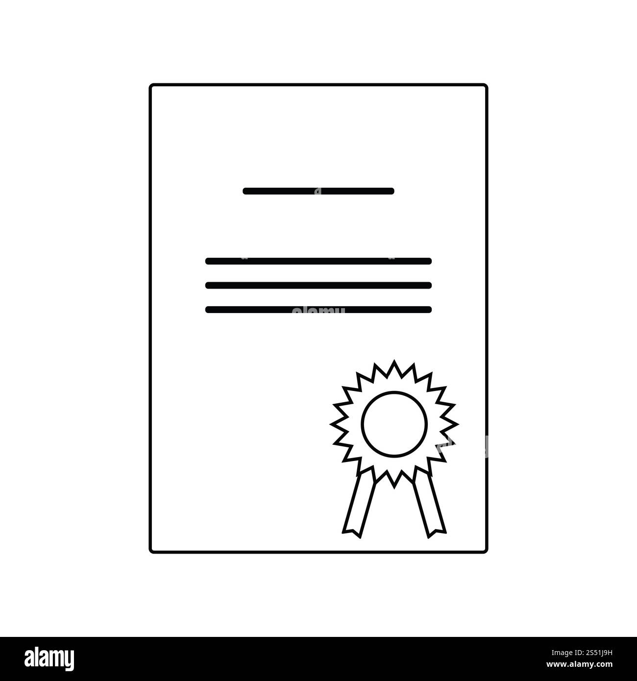 Diploma icon. Thin line design. Vector illustration Stock Photo - Alamy