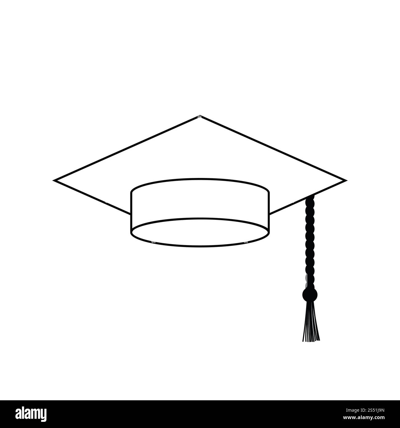 Graduation cap icon. Thin line design. Vector illustration Stock Photo ...