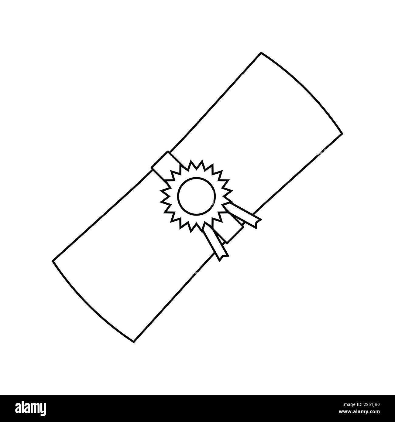 Diploma icon. Thin line design. Vector illustration Stock Photo - Alamy