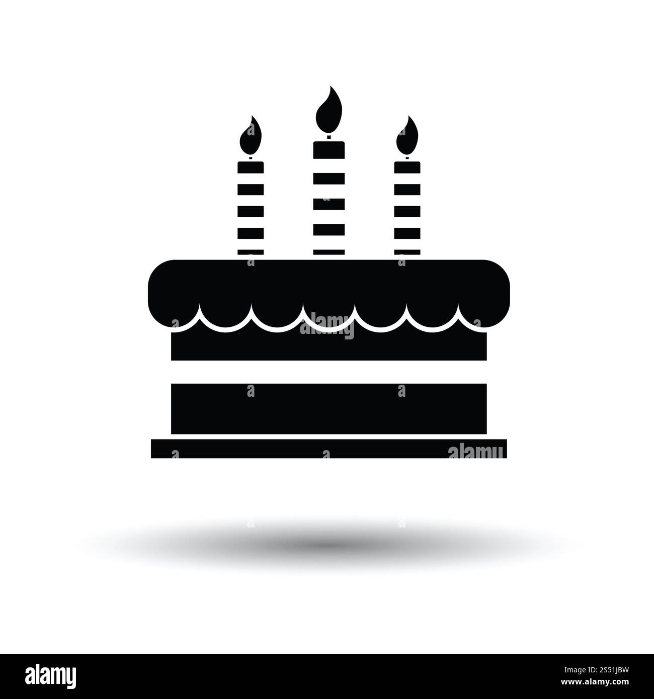 Party cake icon. White background with shadow design. Vector ...