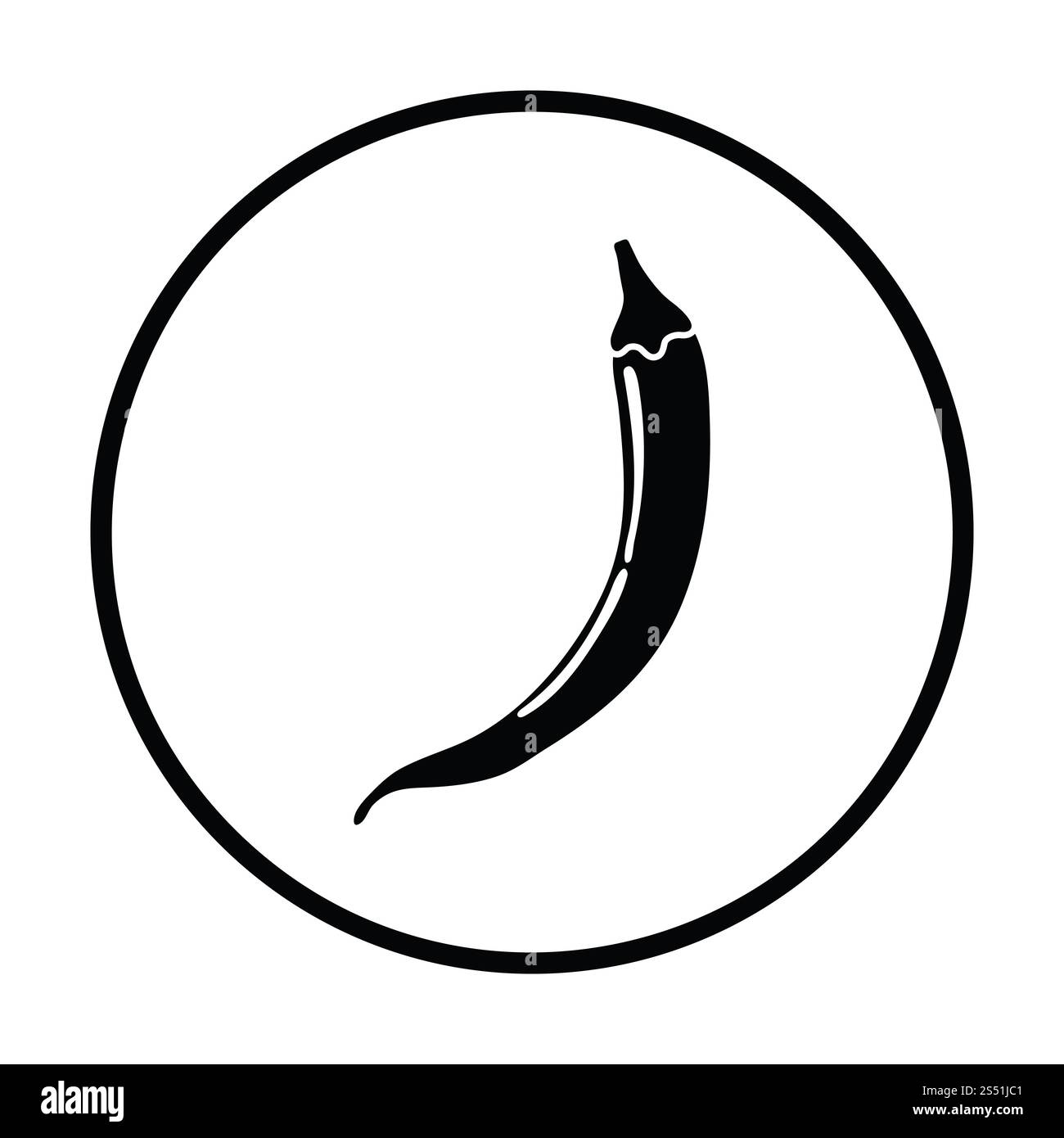 Chili pepper icon. Thin circle design. Vector illustration Stock Photo ...