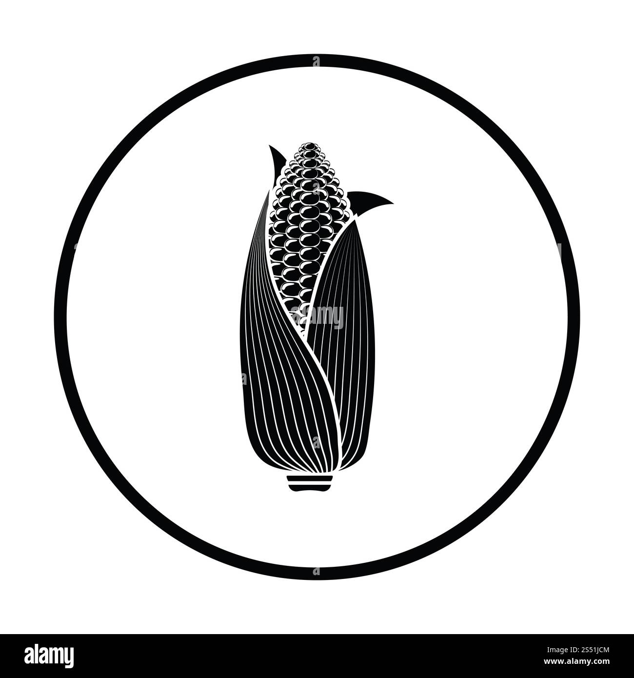 Corn icon. Thin circle design. Vector illustration Stock Photo - Alamy