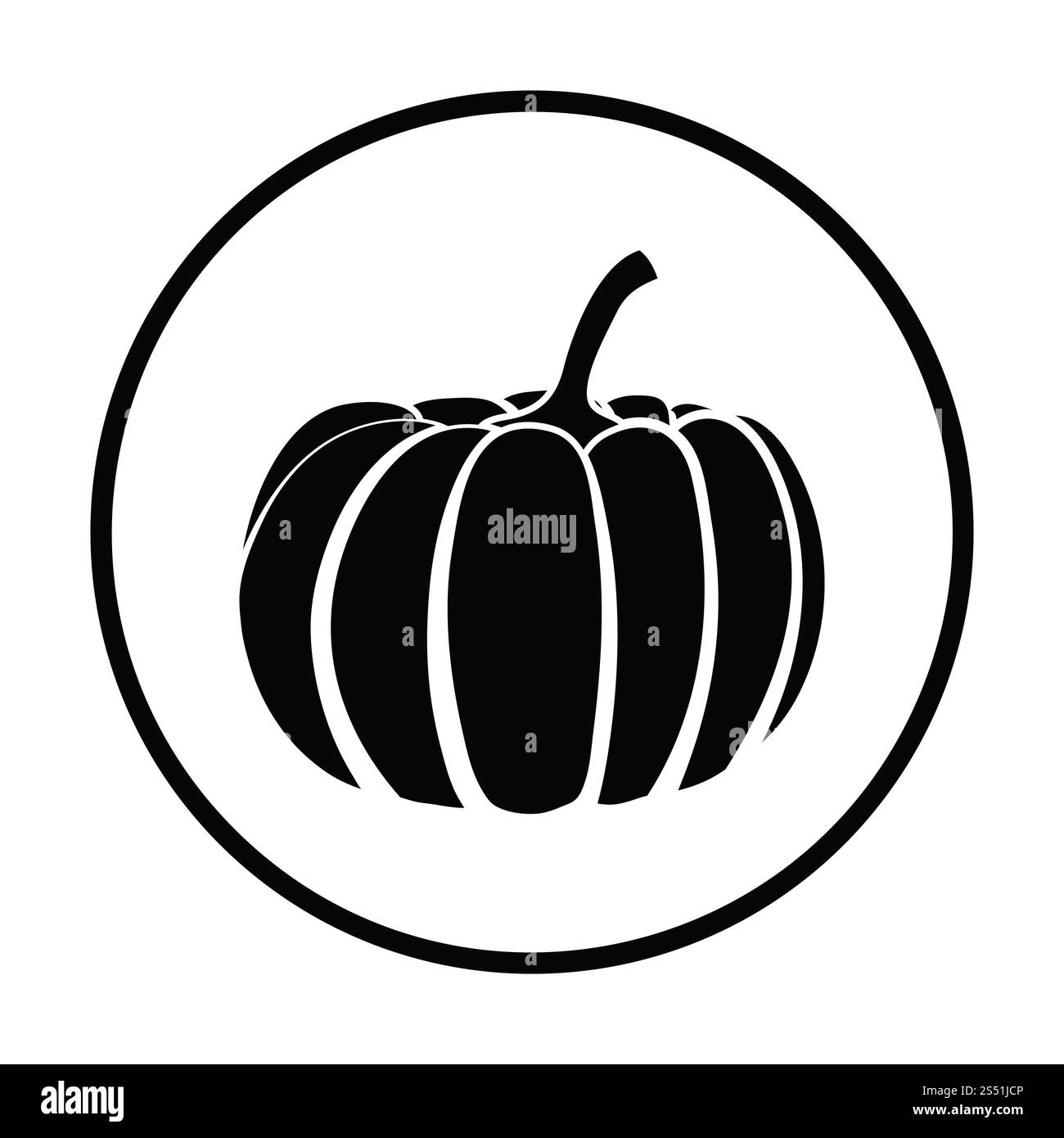 Pumpkin icon. Thin circle design. Vector illustration Stock Photo - Alamy