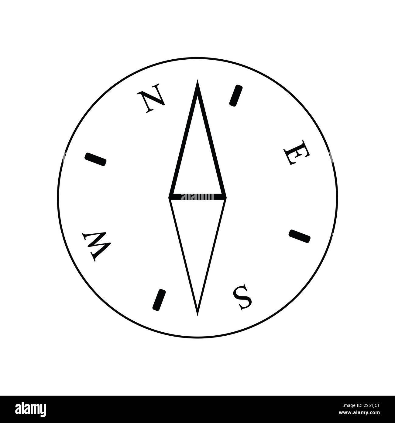 Icon of compass. Thin line design. Vector illustration Stock Photo - Alamy