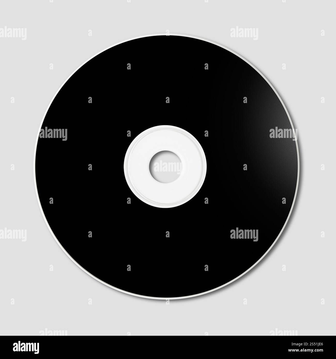 Black CD - DVD label mockup template isolated on grey background. Black ...