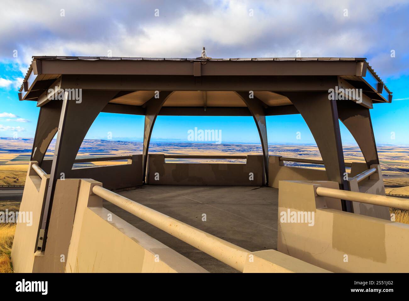 Scenic Overlook Structure with Panoramic View of Landscape and ...