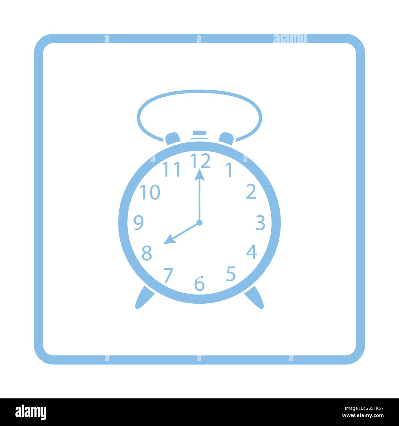 Alarm clock icon. Blue frame design. Vector illustration Stock Photo ...