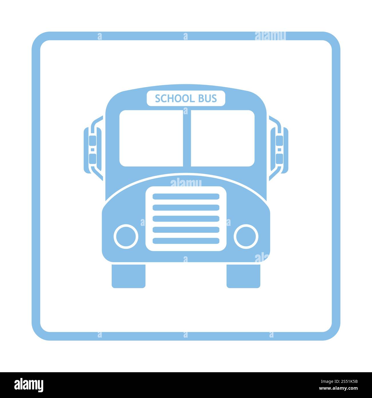 School bus icon. Blue frame design. Vector illustration Stock Photo - Alamy