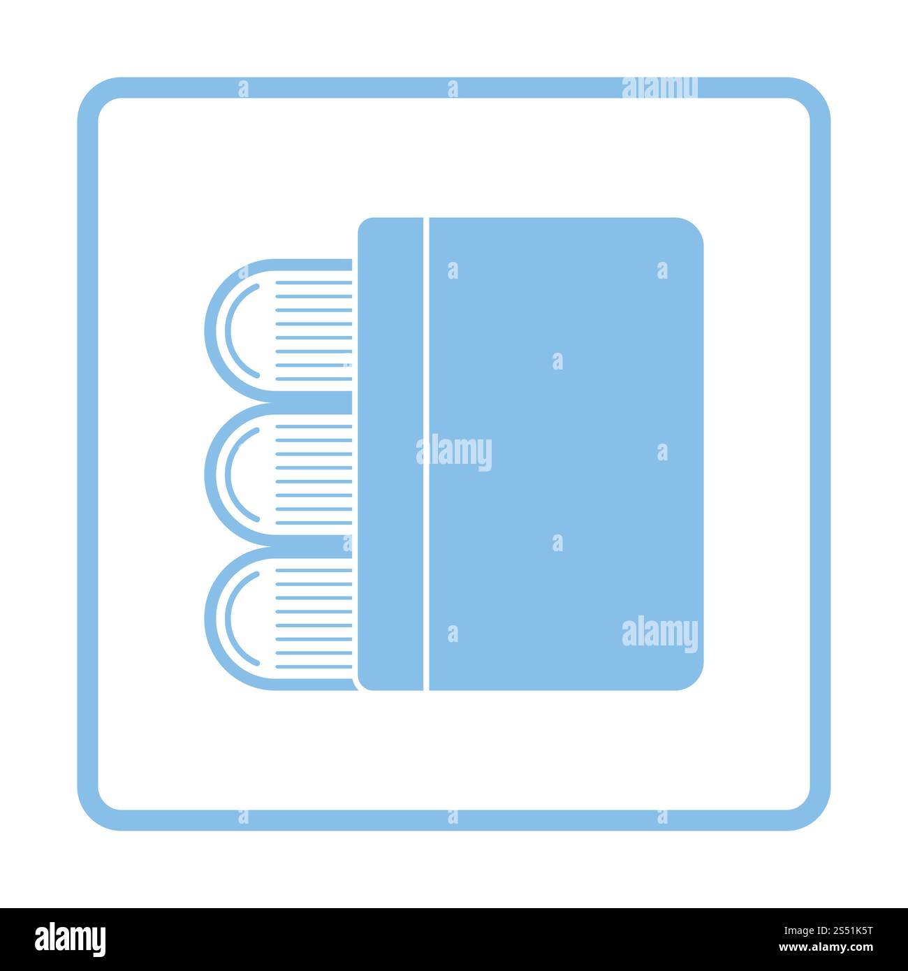 Stack of books icon. Blue frame design. Vector illustration Stock Photo ...