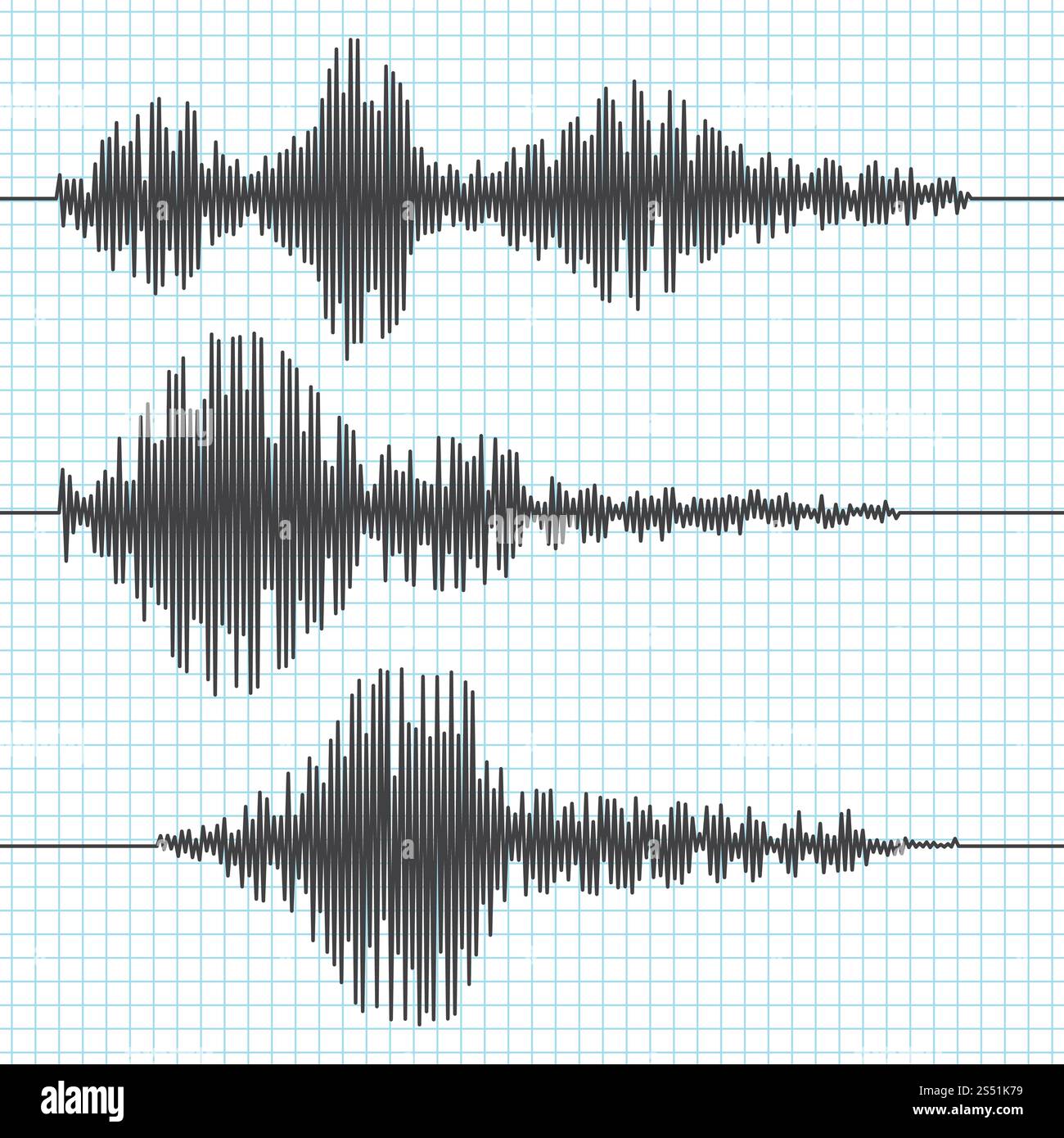 Frequency seismograph waves, seismogram, earthquake graphs. Seismic ...