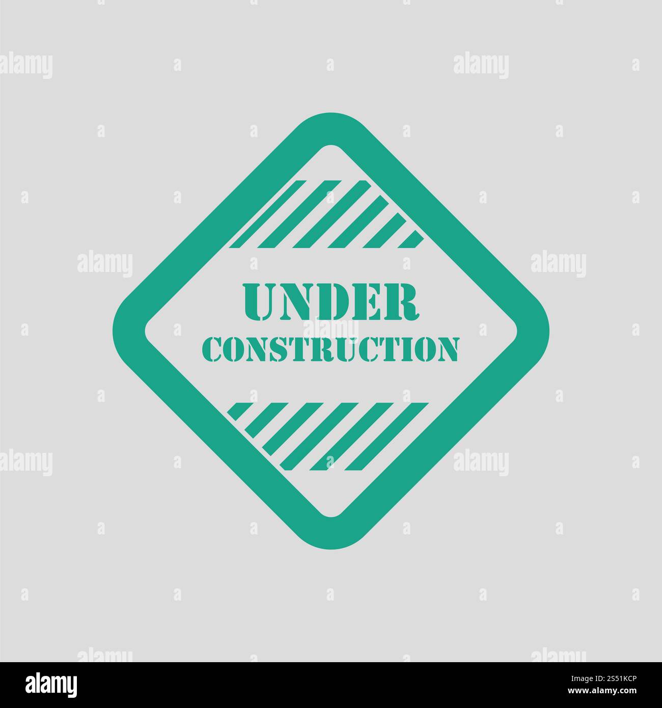 Icon of Under construction. Gray background with green. Vector ...