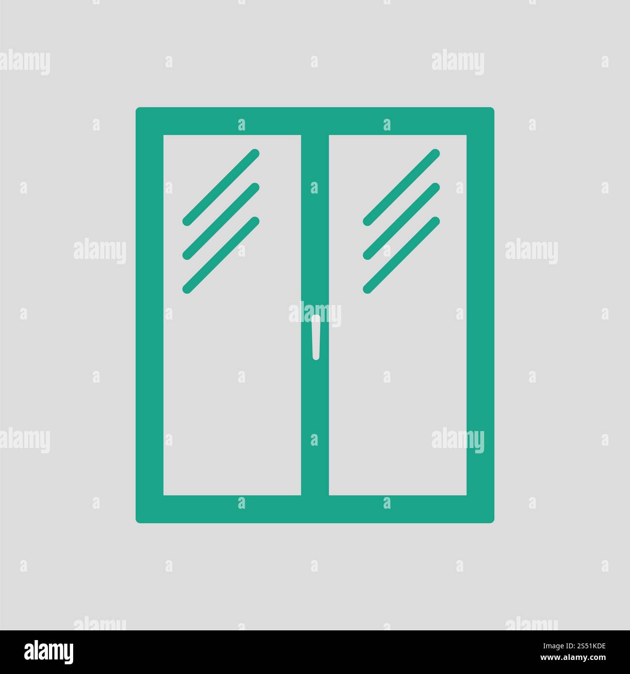 Icon of closed window frame. Gray background with green. Vector ...