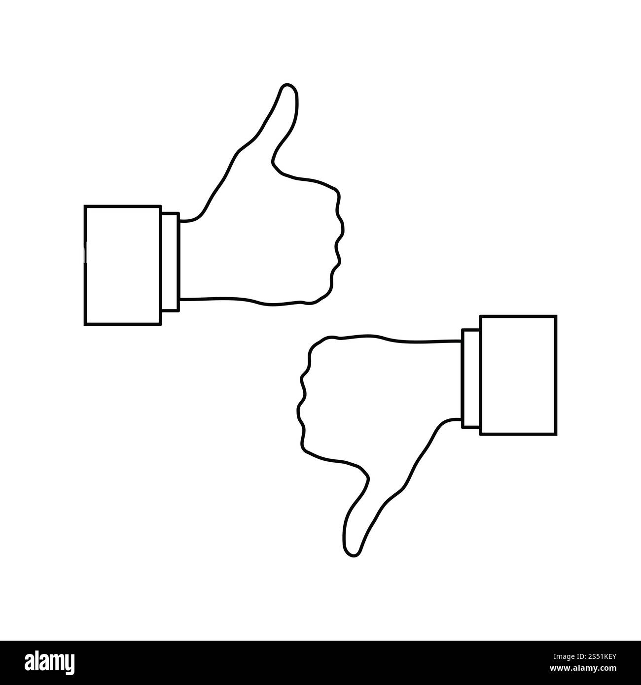 Icon of Like and dislike. Thin line design. Vector illustration Stock ...