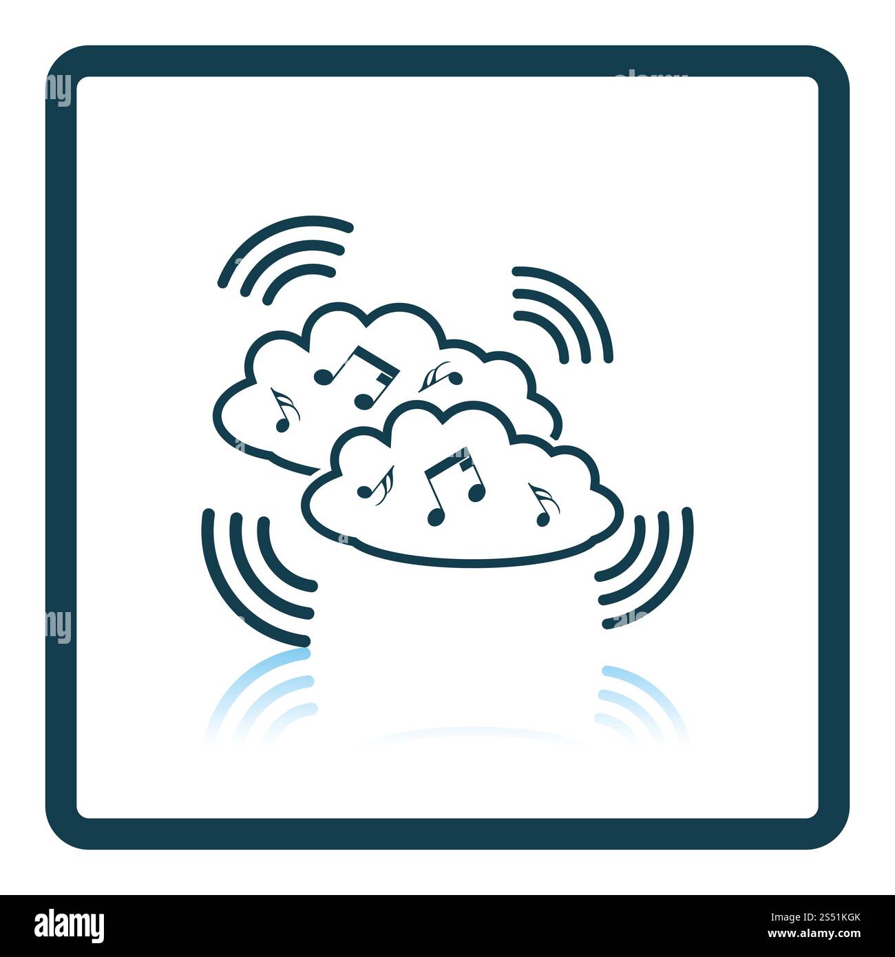 Music cloud icon. Shadow reflection design. Vector illustration Stock ...